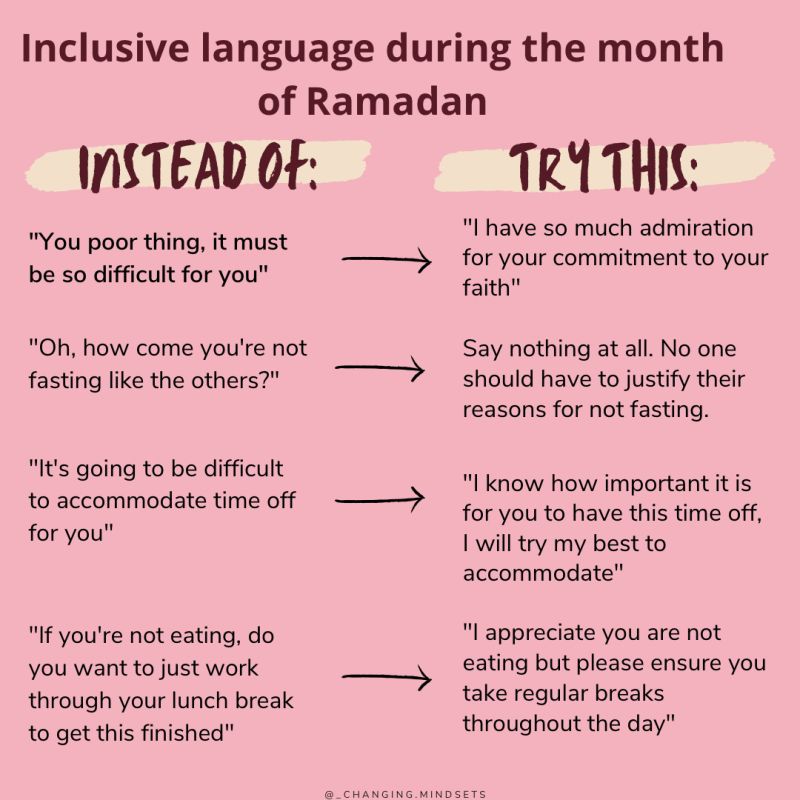 Using Inclusive Language in the Workplace During Ramadan