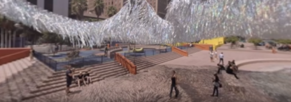 Massive, moving Liquid Shard sculpture at Pershing Square | TWinFM